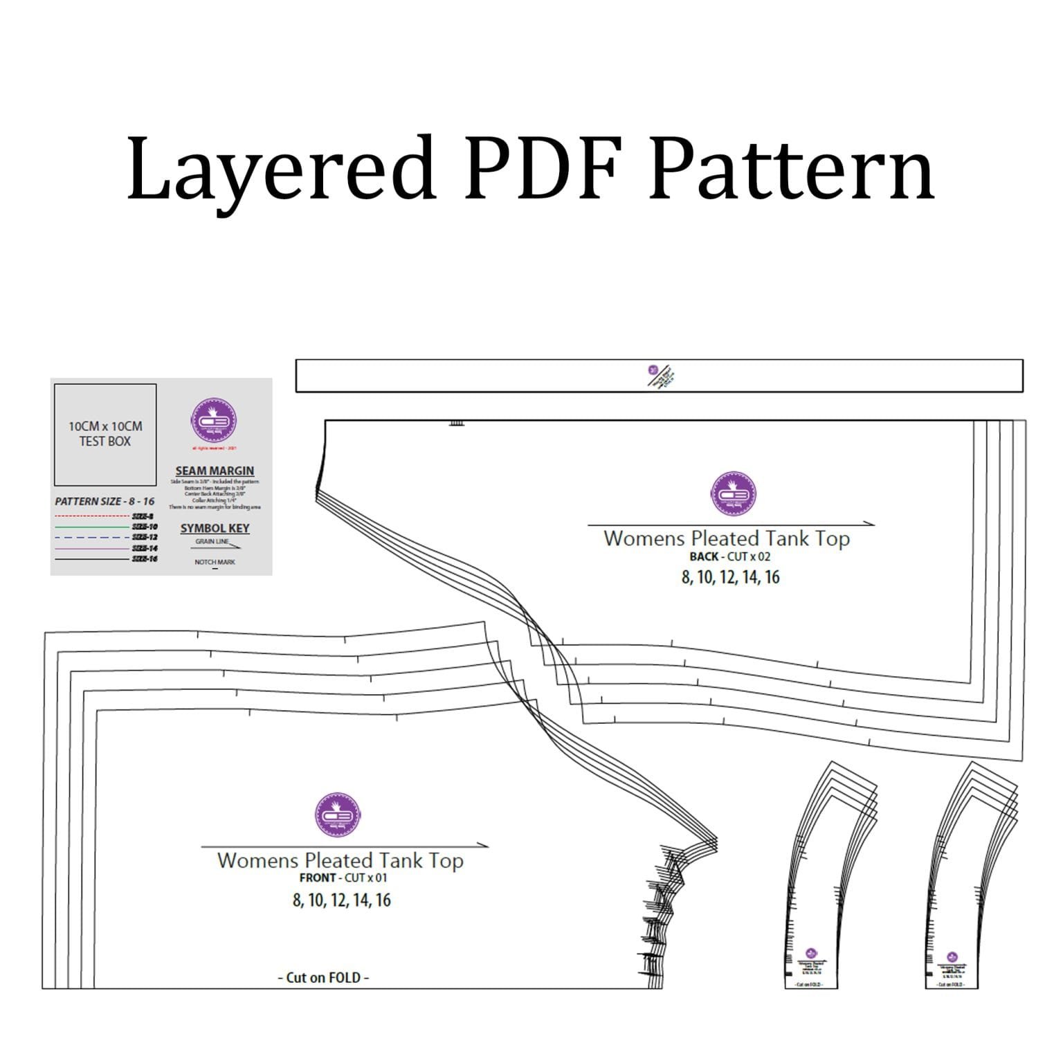 Pleated Tank Top PDF Sewing Pattern - Craftbook99
